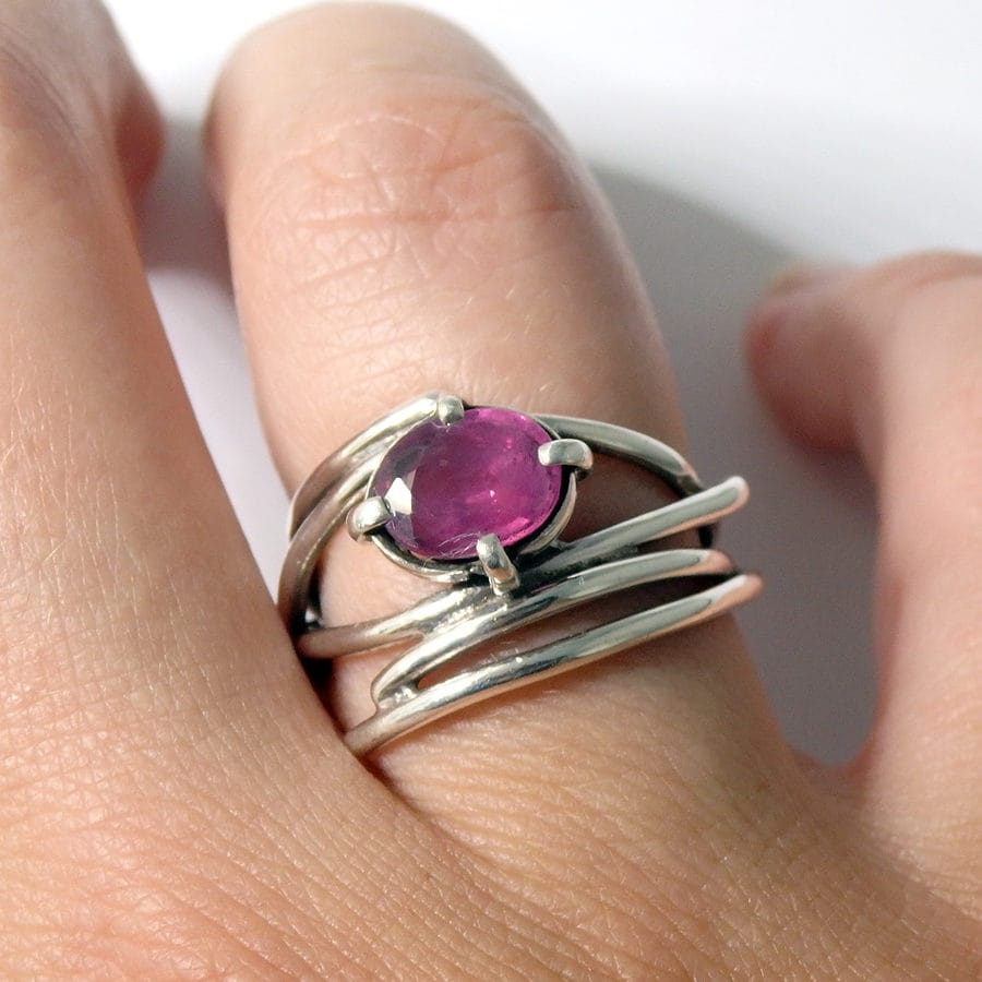 Bague Plume design Argent massif ajustable | Vanessa Indigual ...